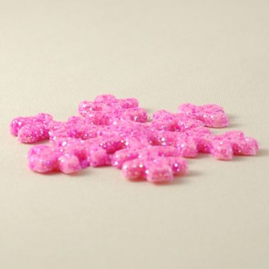 Pembe Sim Kaplı Plastik Kar Tanesi 5 Adet 6.5 Cm